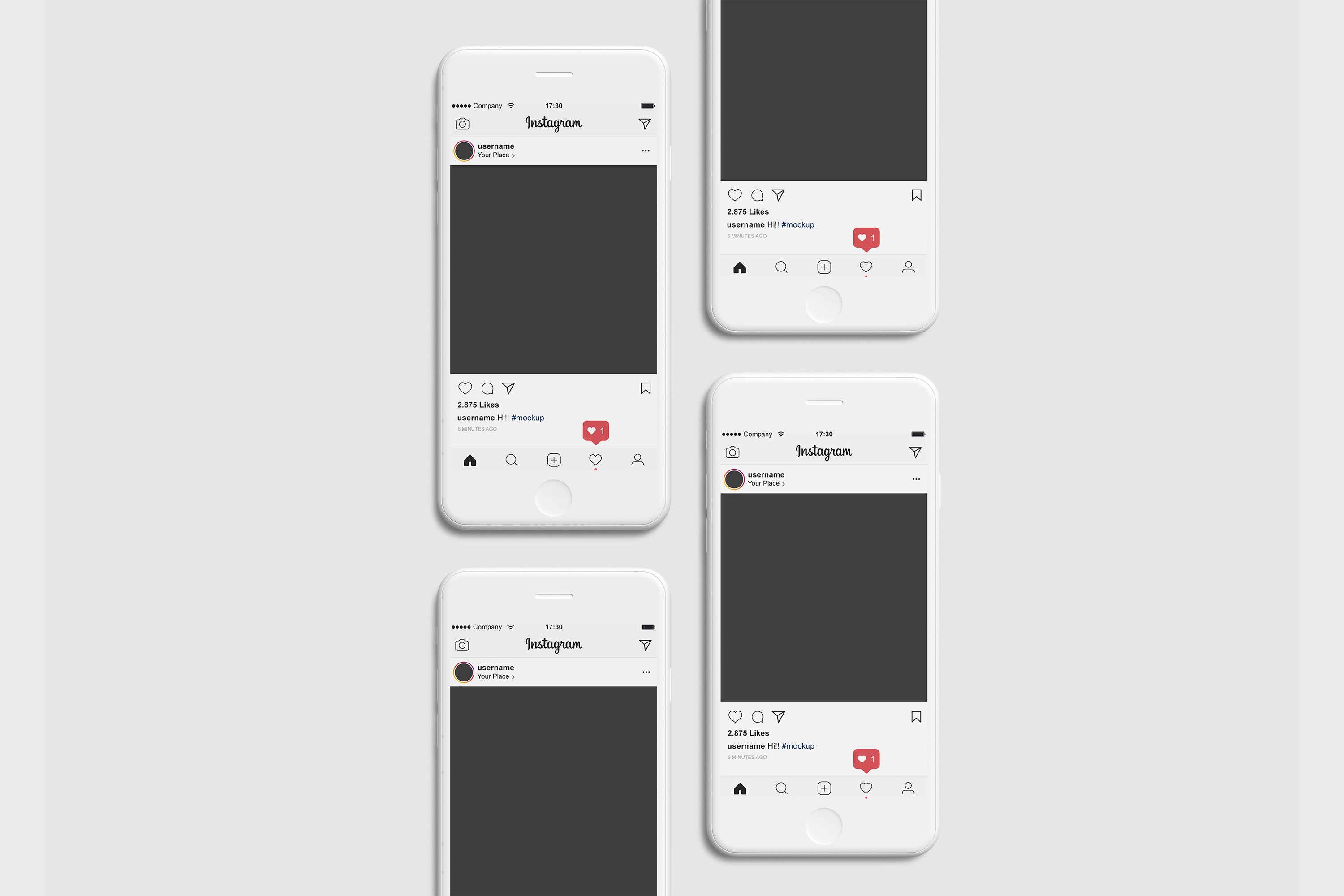 Phone Screen / UI / Instagram Mock-Up (551041) | Products | Design Bundles