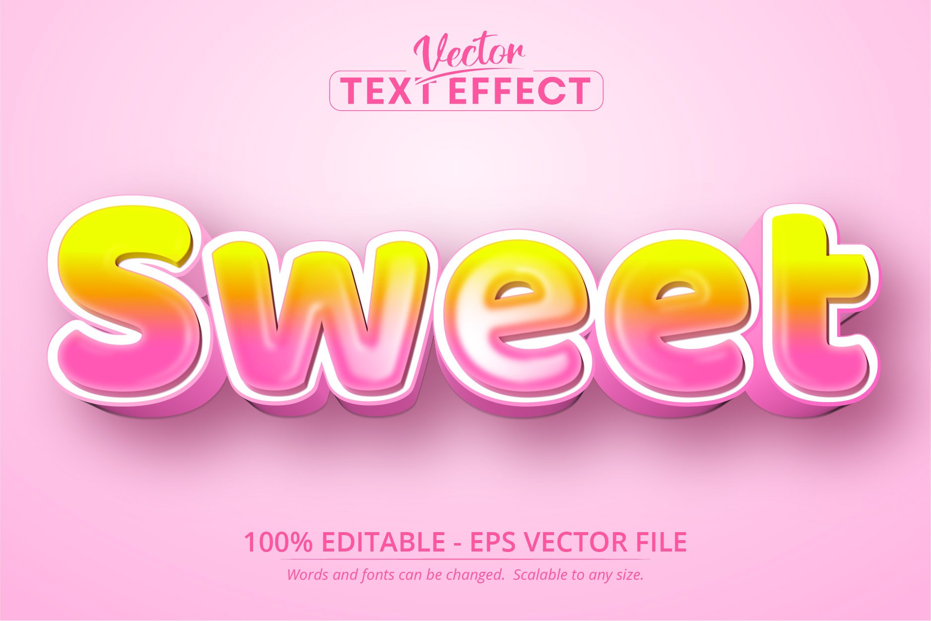 Sweet text, cartoon style editable text effect (1348701) | Illustrator ...