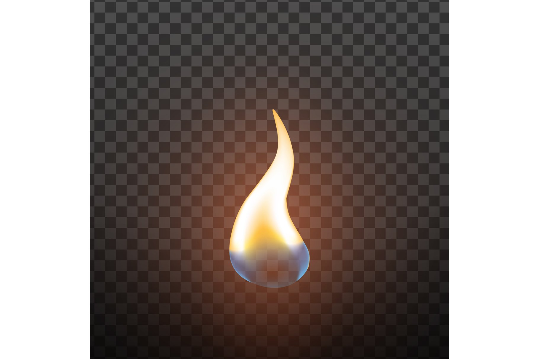 Realistic Candlelight Fire Element Design Vector