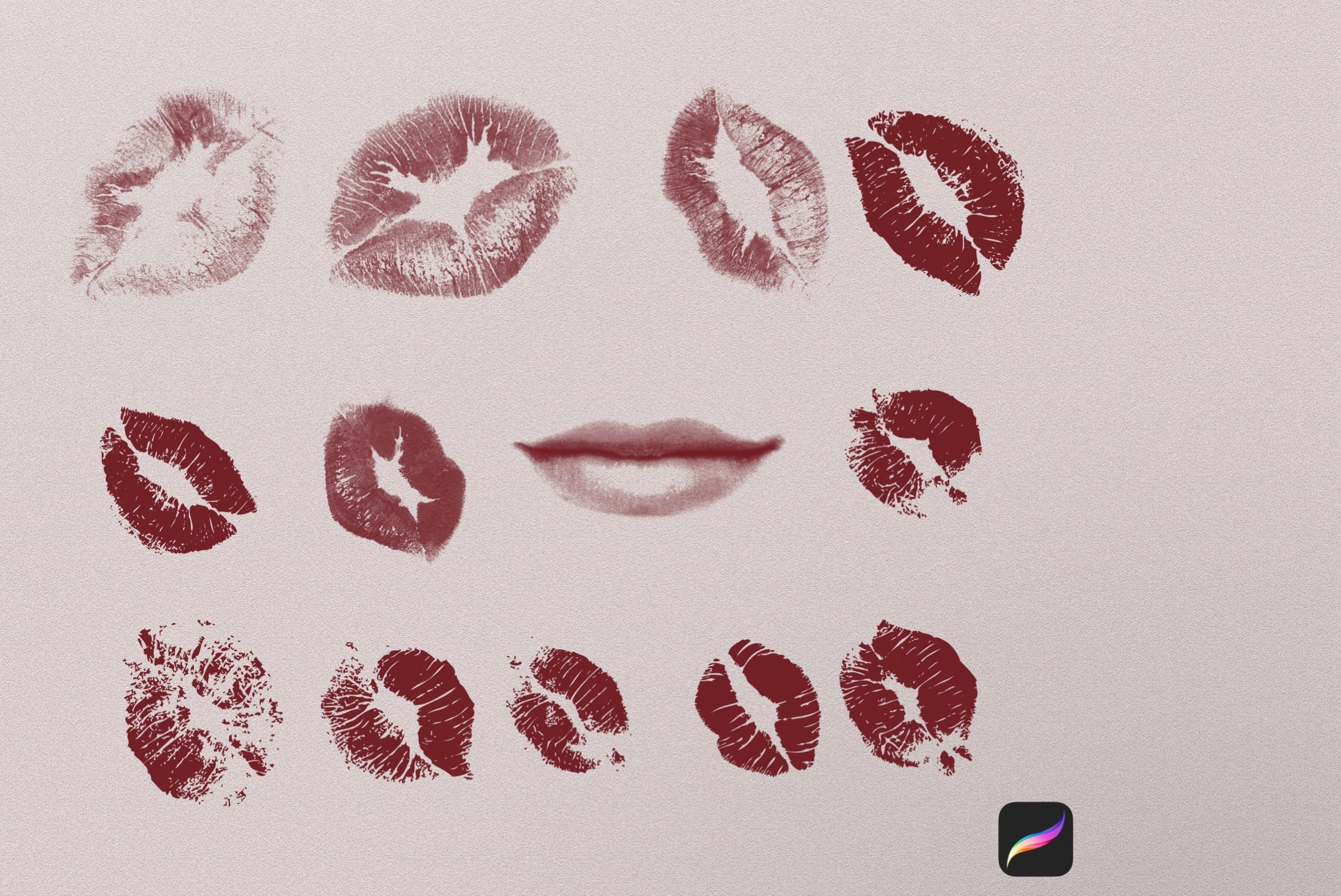 24 Procreate Lips and Mouth Stamp Brush (1135687) | Procreate | Design ...