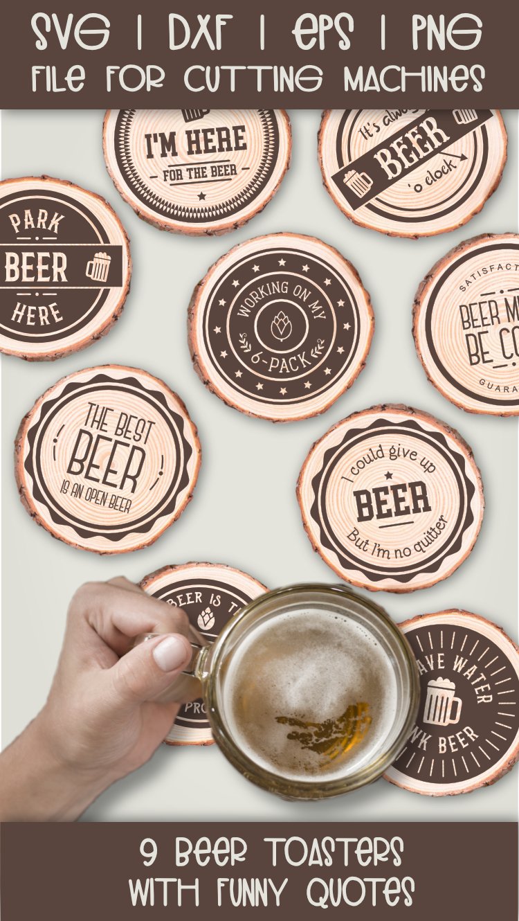 Beer coasters with funny quotes (423027) | Cut Files | Design Bundles