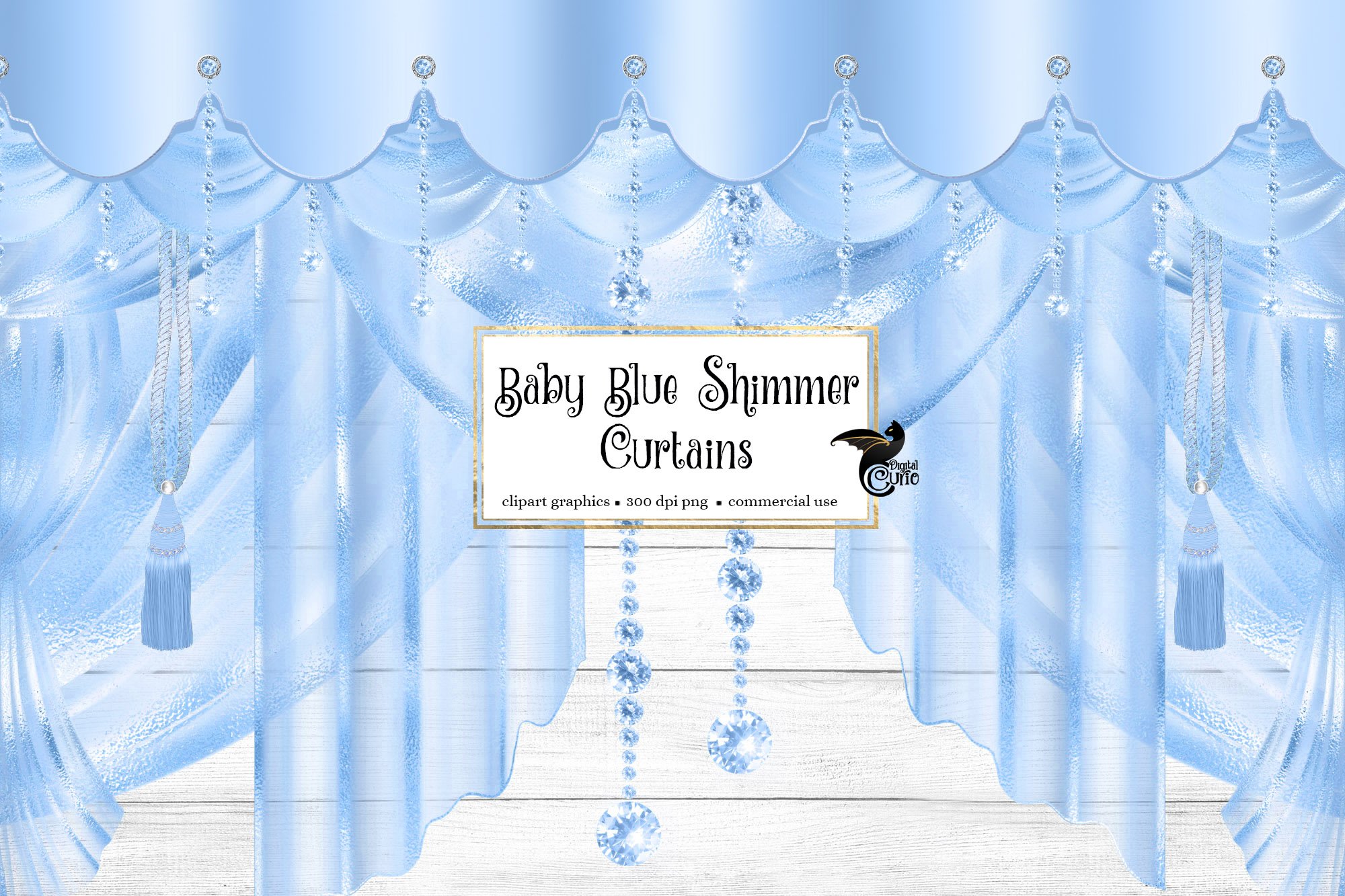 Blue Curtains Clipart