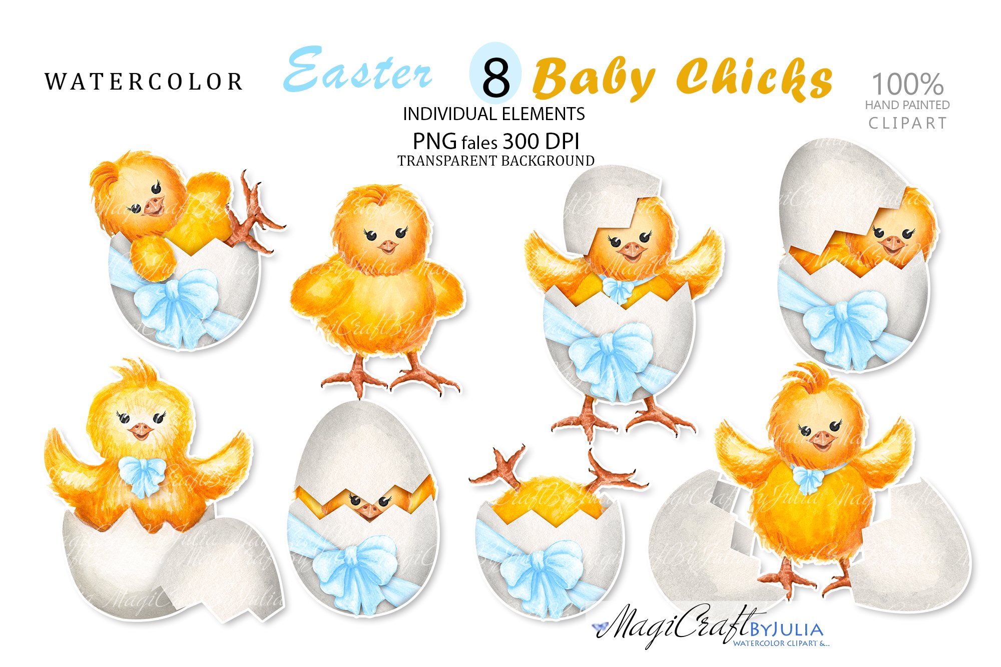 Easter Baby Chicks png clipart, Watercolor Baby Chicks (1815194 ...