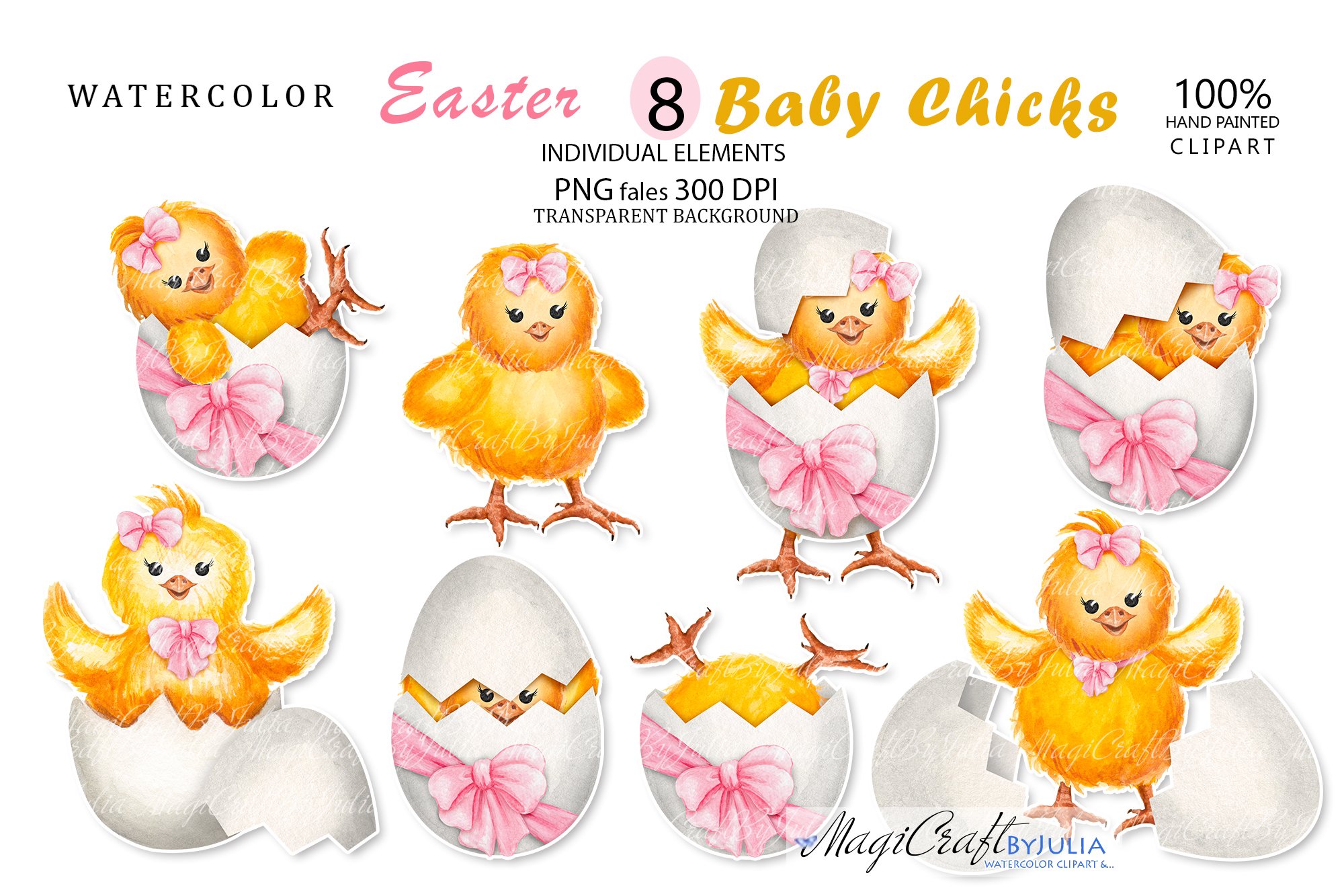 Easter Baby Chicks png clipart, Watercolor Baby Chicks (1815190 ...
