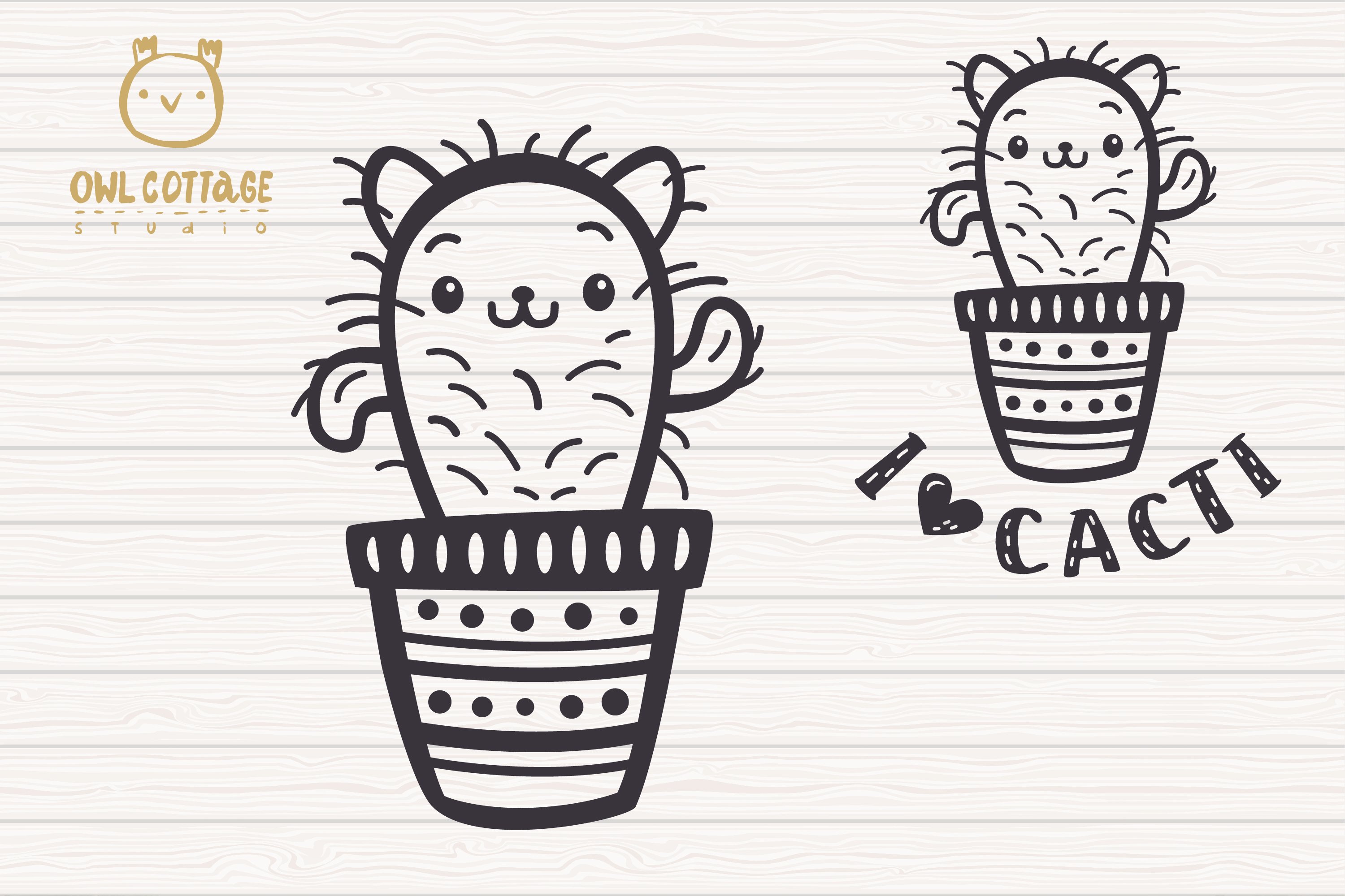 Cute Cacti mini SVG Bundle , I love Cacti cut file (565328 ...