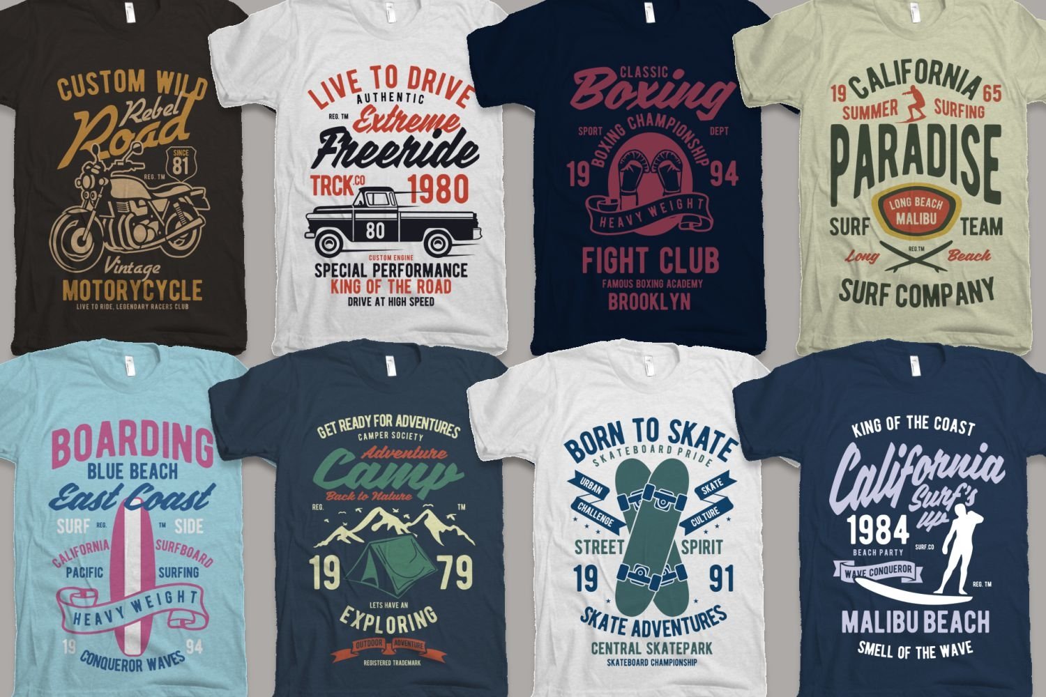 25 Premium Tshirt Designs Big Bundle 6 (97240) | Illustrations | Design ...