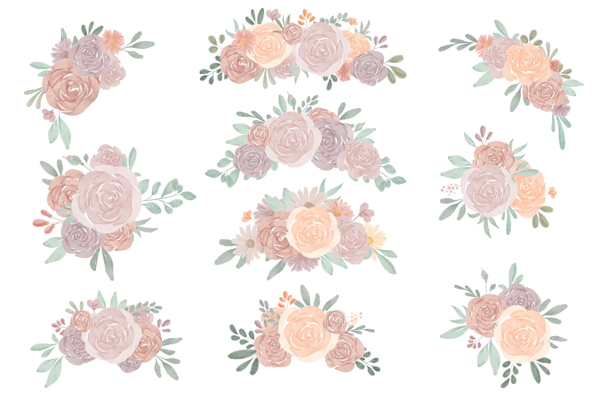 MEGA BUNDLE, Watercolor Flowers Bouquets, Sublimation PNG (1127683 ...