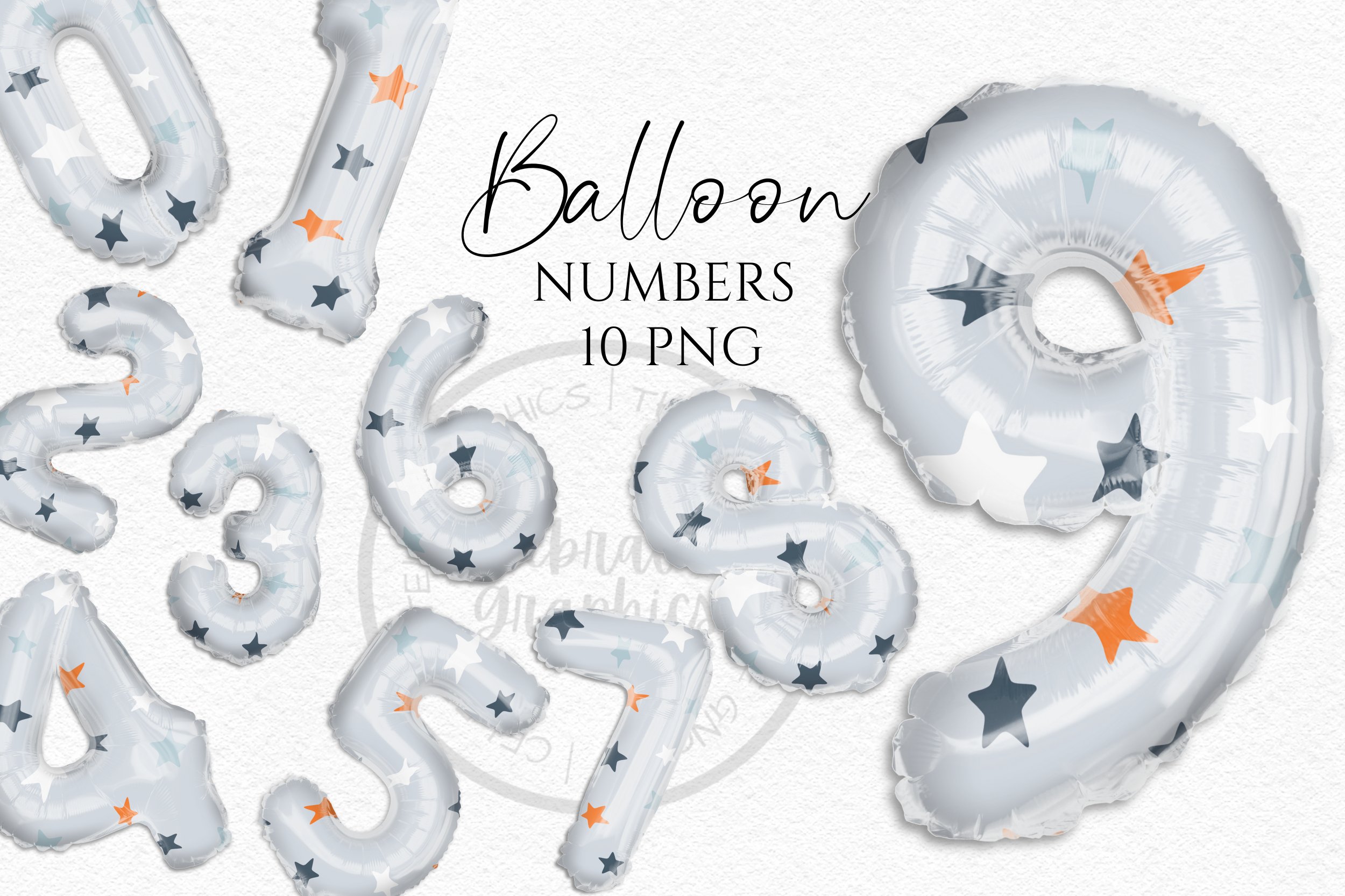Grey Stars | Balloon Numbers Clipart PNG (1854636) | Clipart | Design ...