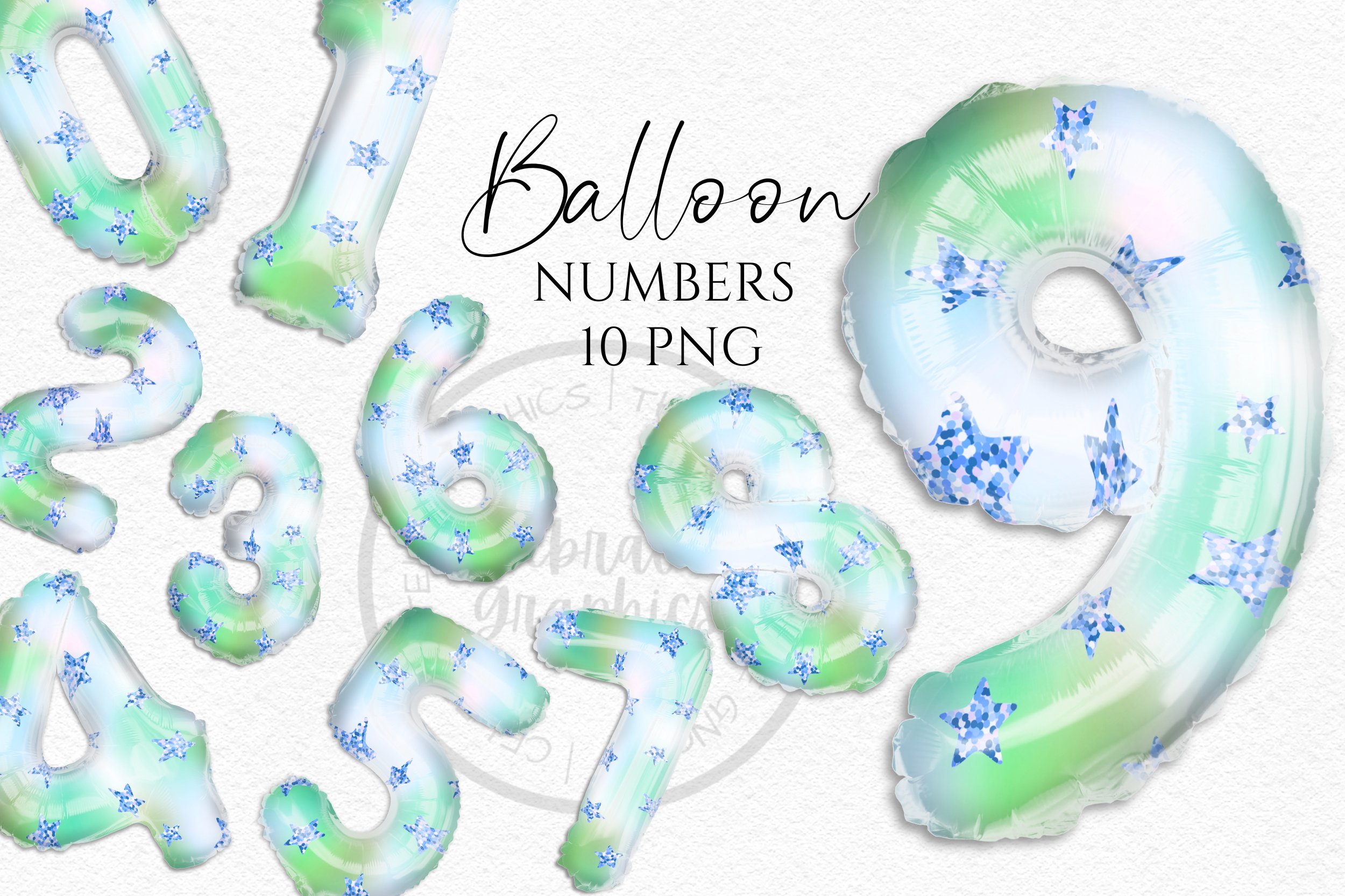 Green Blue Stars | Balloon Numbers Clipart PNG (1854673) | Clipart ...