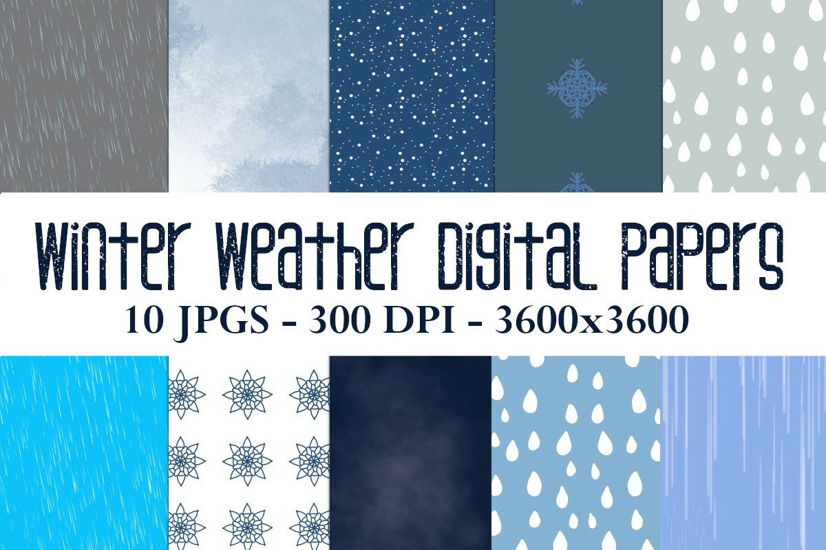 Winter Weather Digital Papers (1416139) | Patterns | Design Bundles