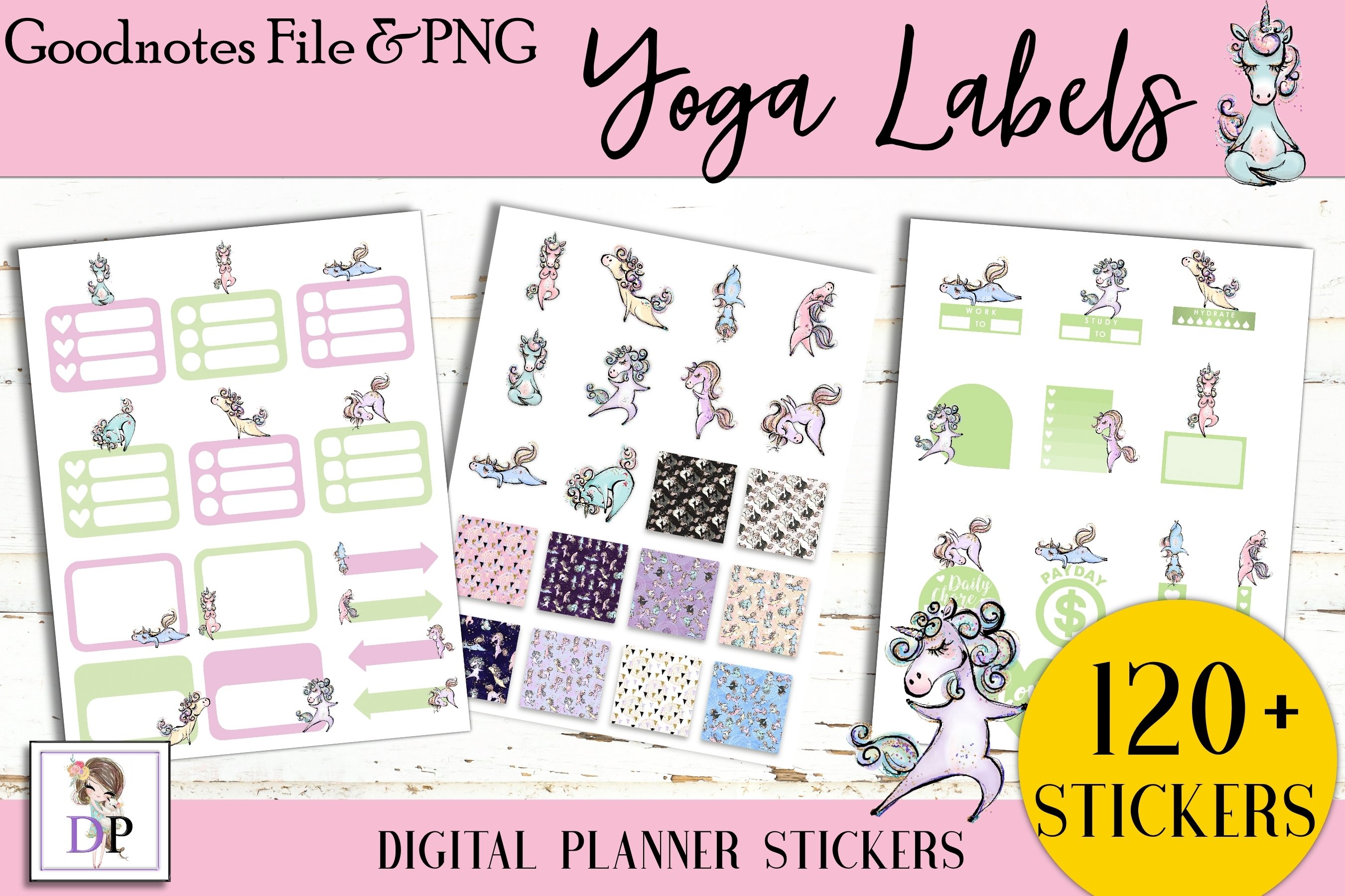 Yoga Unicorn Digital Printable Labels Stickers Goodnotes (516720 ...