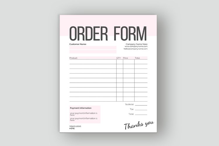 Wholesale Order Form Template Editable Canva Template Printable Small 