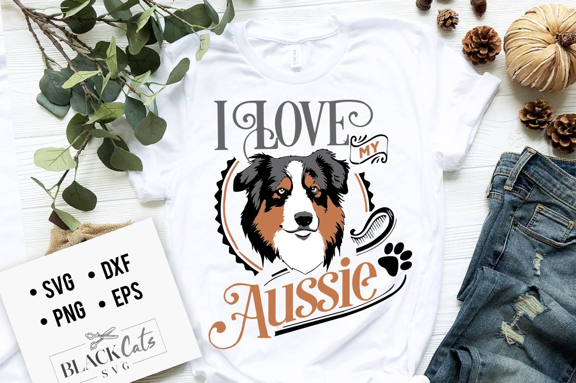I love my Aussie SVG (431152) | Cut Files | Design Bundles
