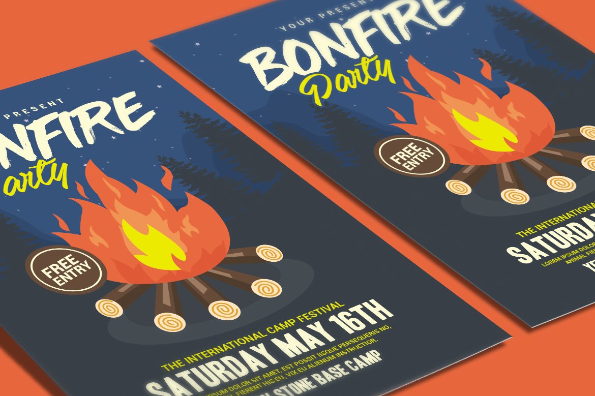 Bonfire Event Party (96658) | Flyers | Design Bundles