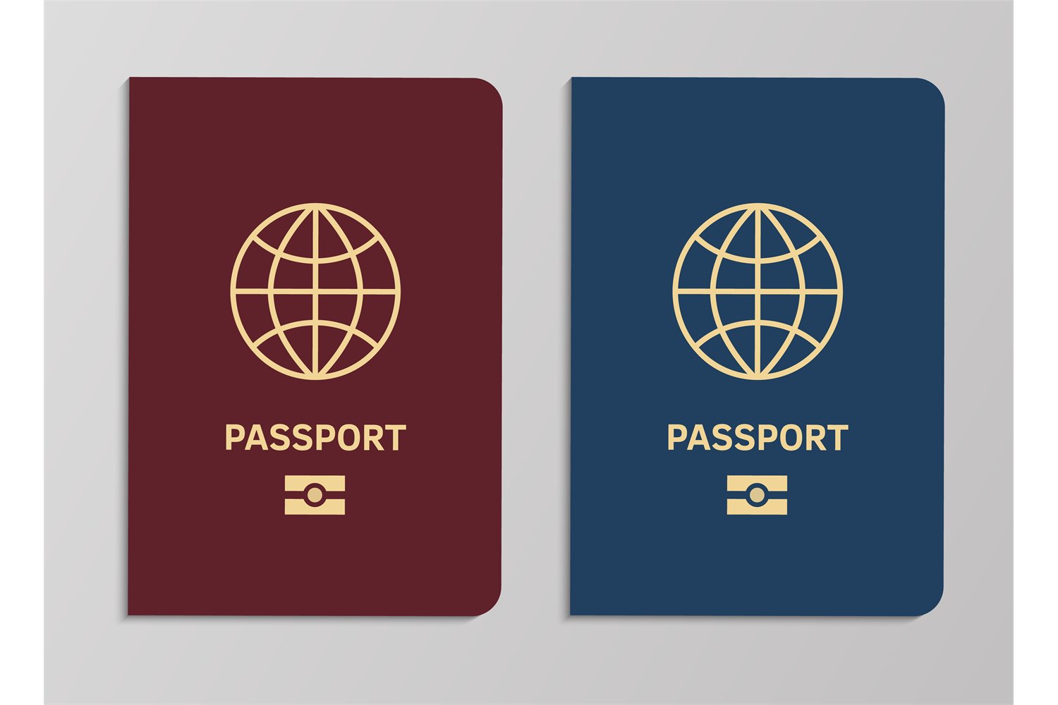 International biometric passport covers template. Blue and r (1348030 ...