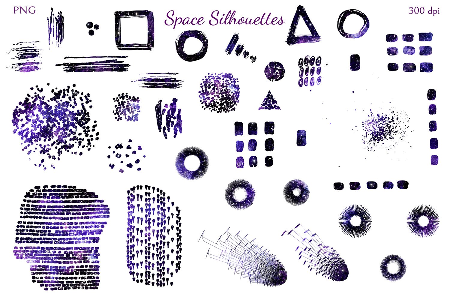 Space Silhouettes (291872) | Illustrations | Design Bundles