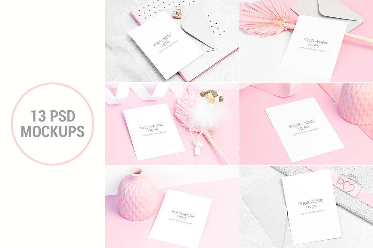 Set of Invitation Card Mockup (422204) | Mockups | Design Bundles