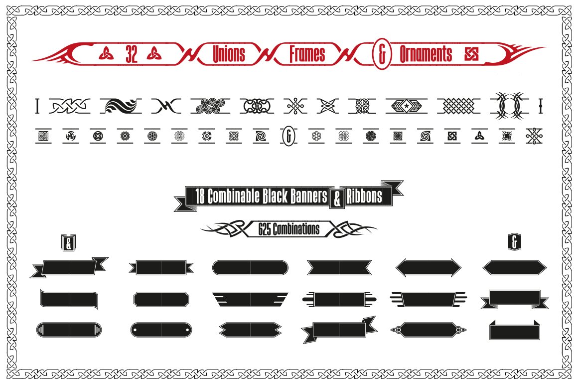 Tribal Banners, Frames & Ribbons (133310) | Illustrations | Design Bundles