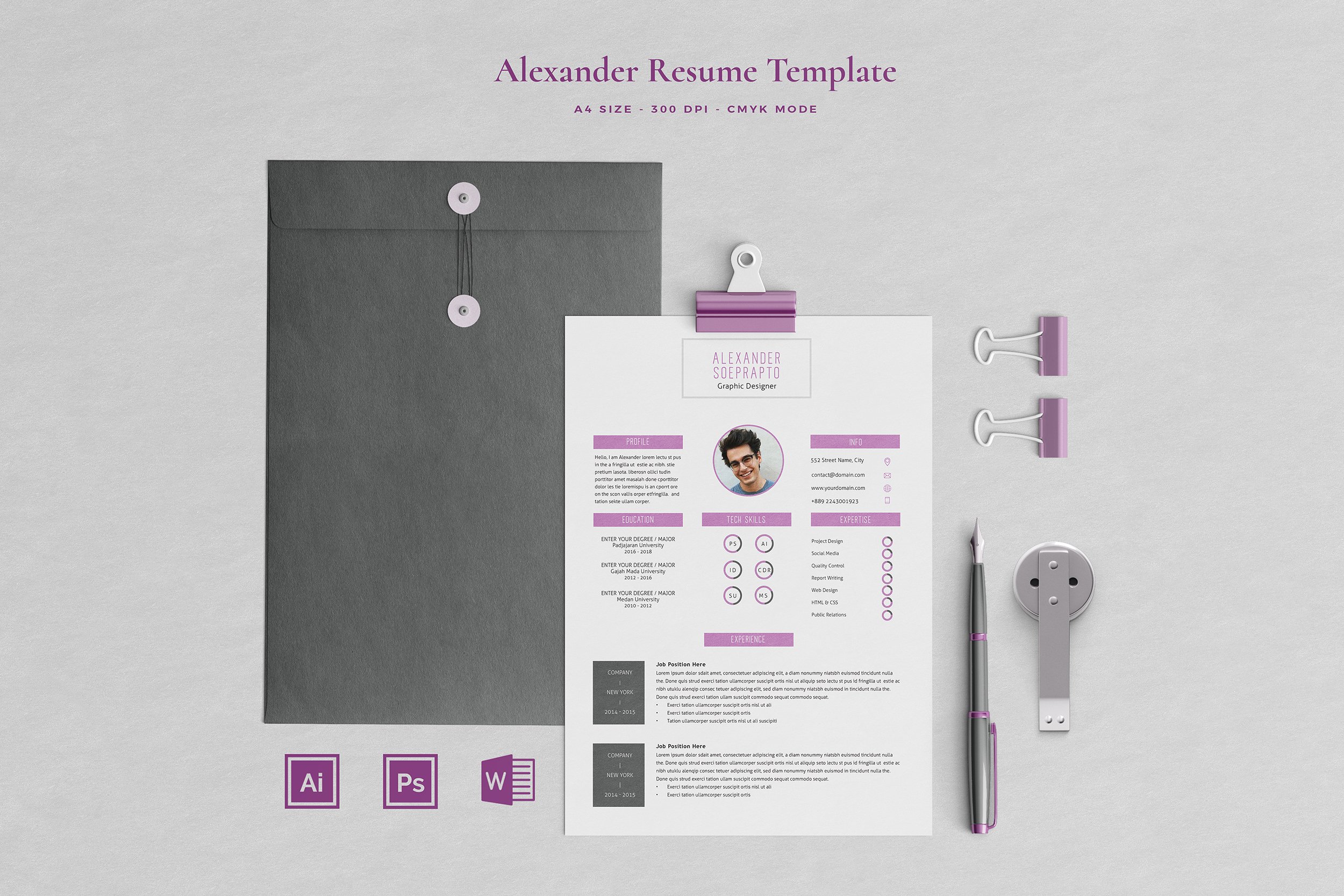Alexander Resume with Cover Letter Professional Template (248576 ...