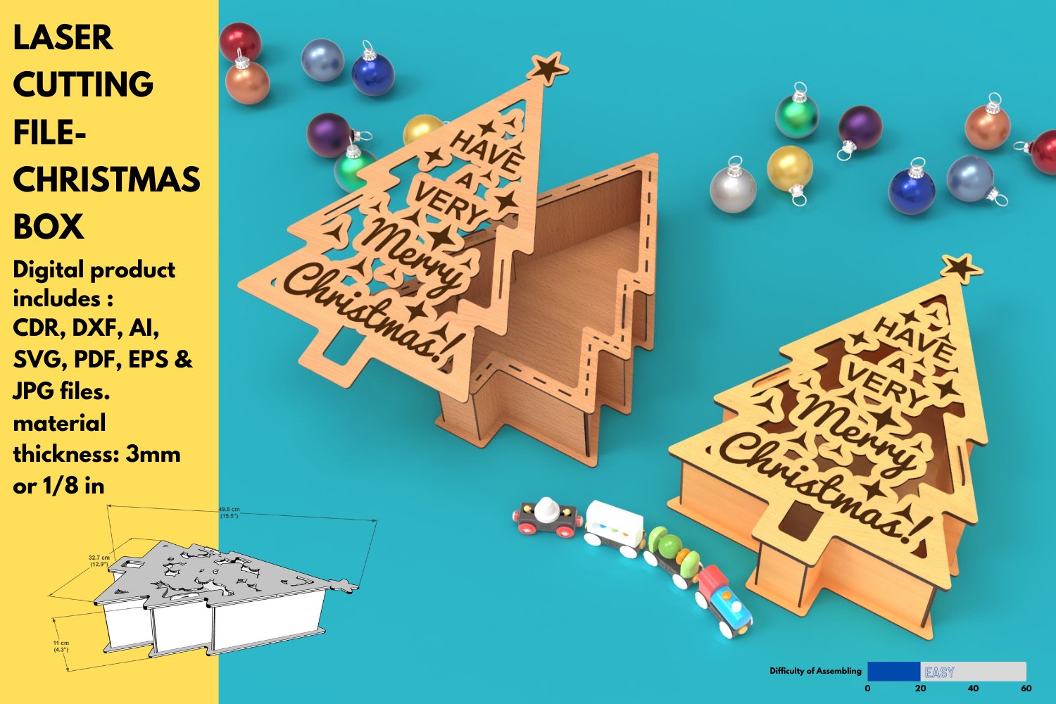 Christmas Box- laser cutting file