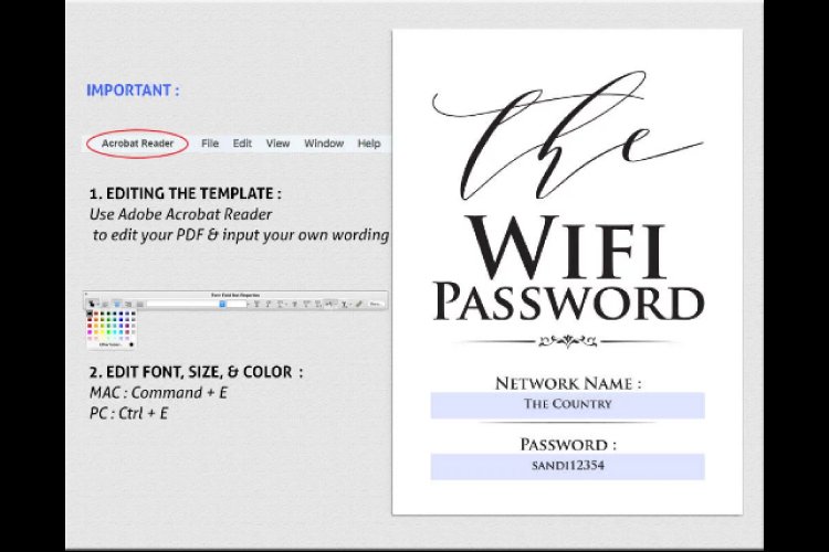 Wifi Password sign (136433) | Card Making | Design Bundles