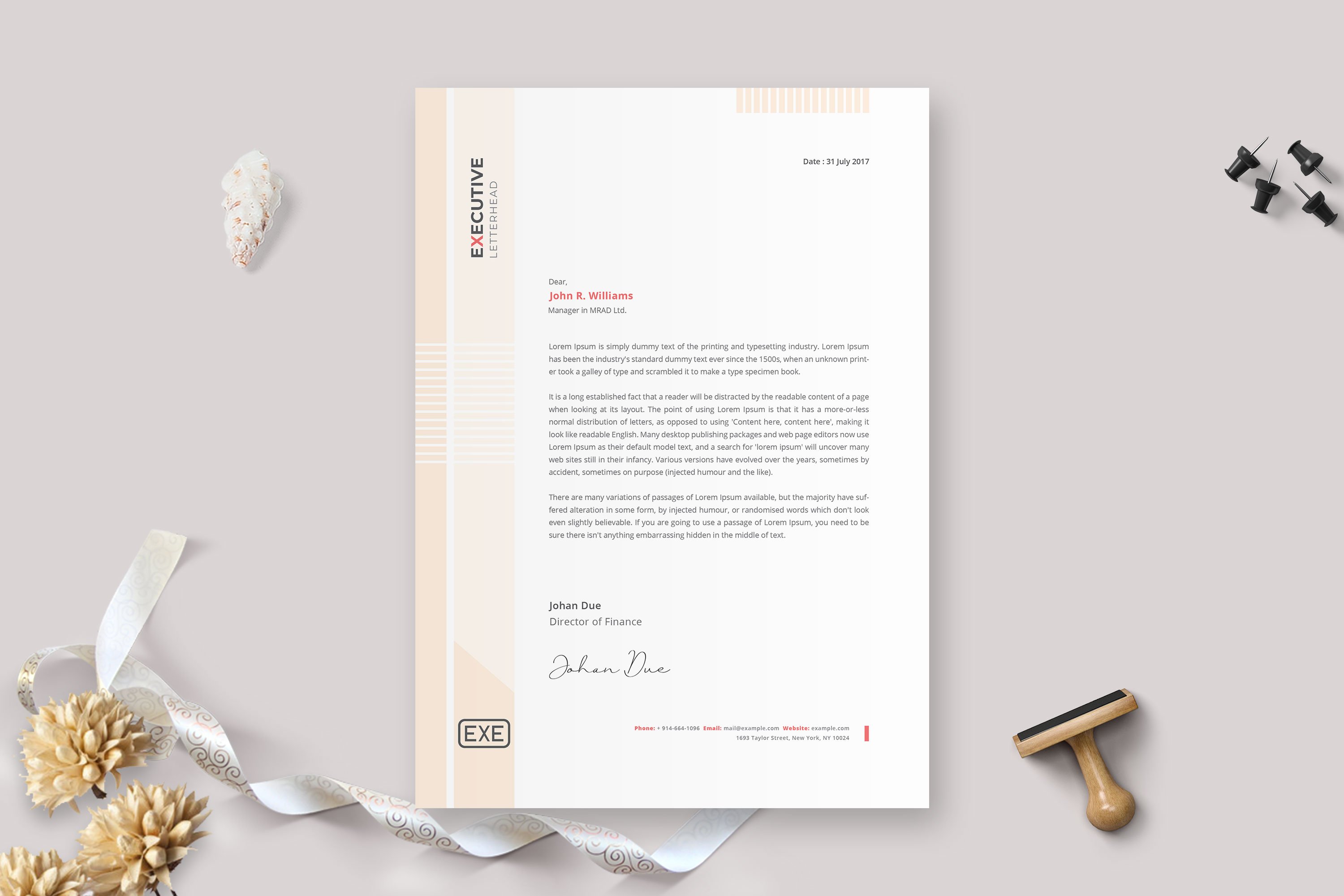 Minimal and elegant letterhead template (296273) | Branding | Design ...