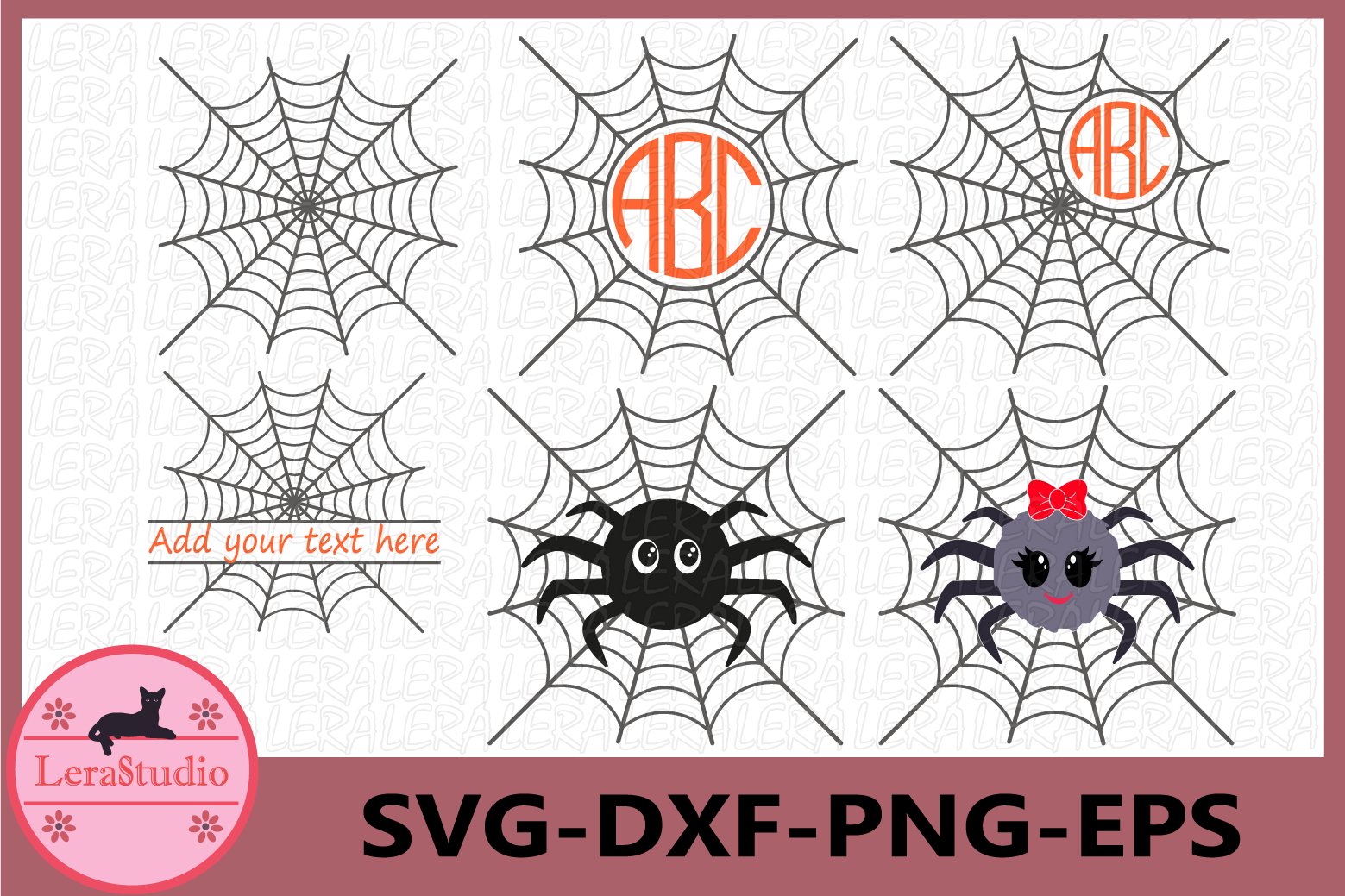 Spider with web SVG, Spider Monogram SVG, Halloween Spider (444660 ...