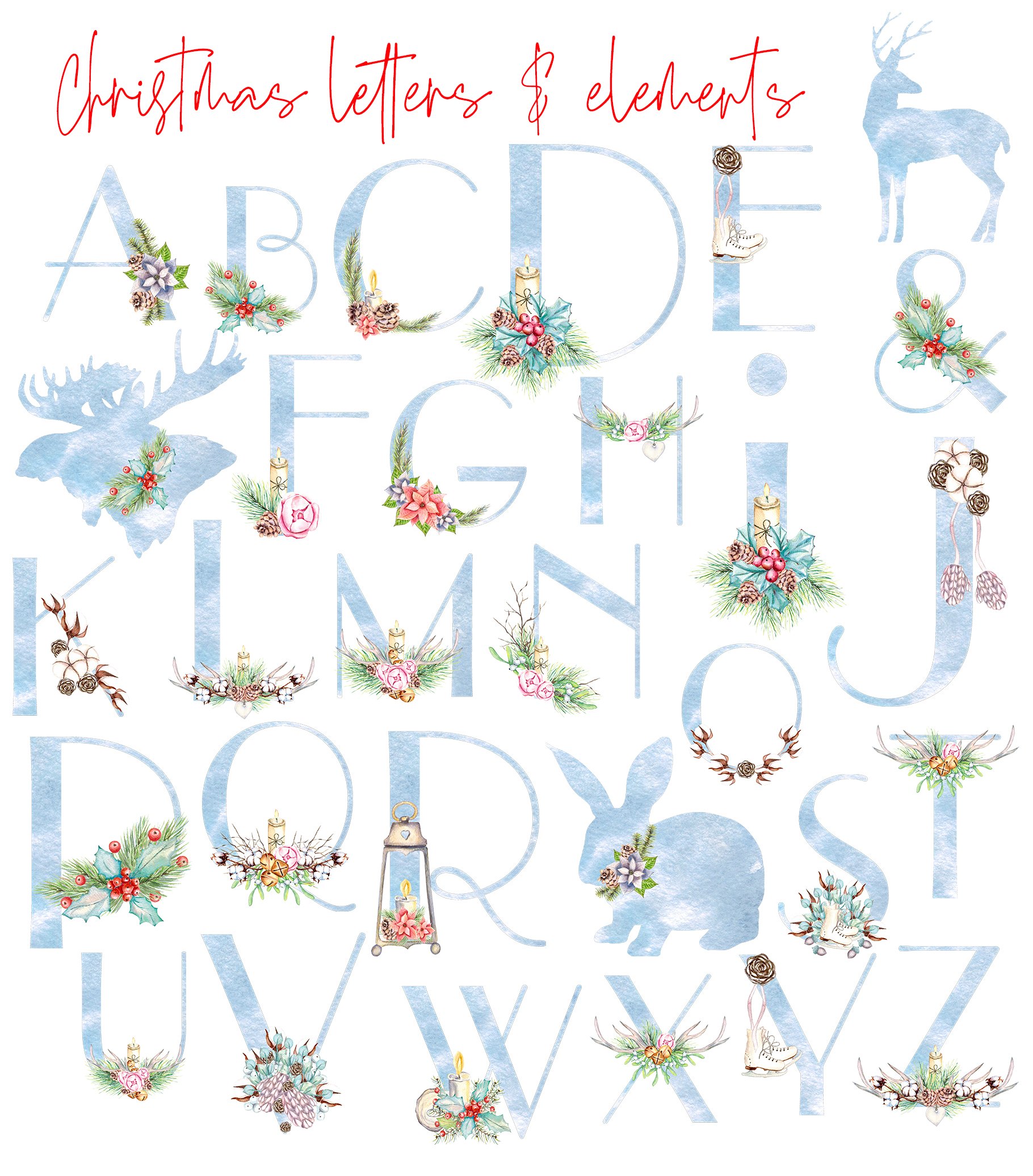 Cozy Christmas Alphabet. Decorative letter, cute monogram (944516 ...