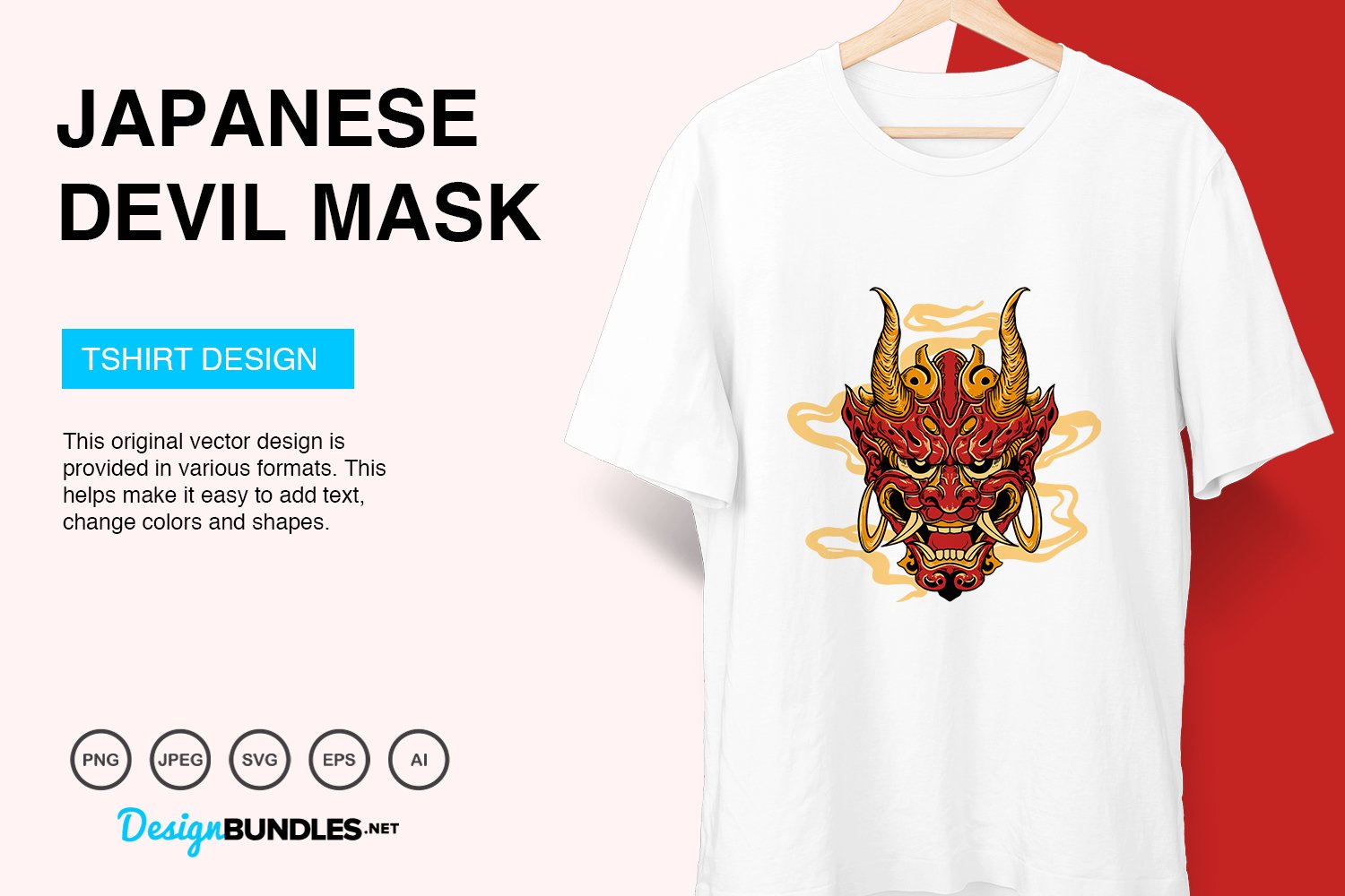 Japanese Devil Mask Vector Illustration
