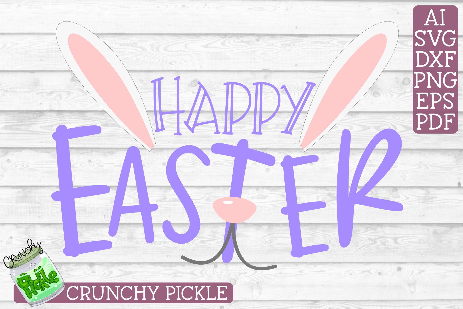 Happy Easter Bunny Face Phrase SVG Cut File (220684) | Cut Files ...