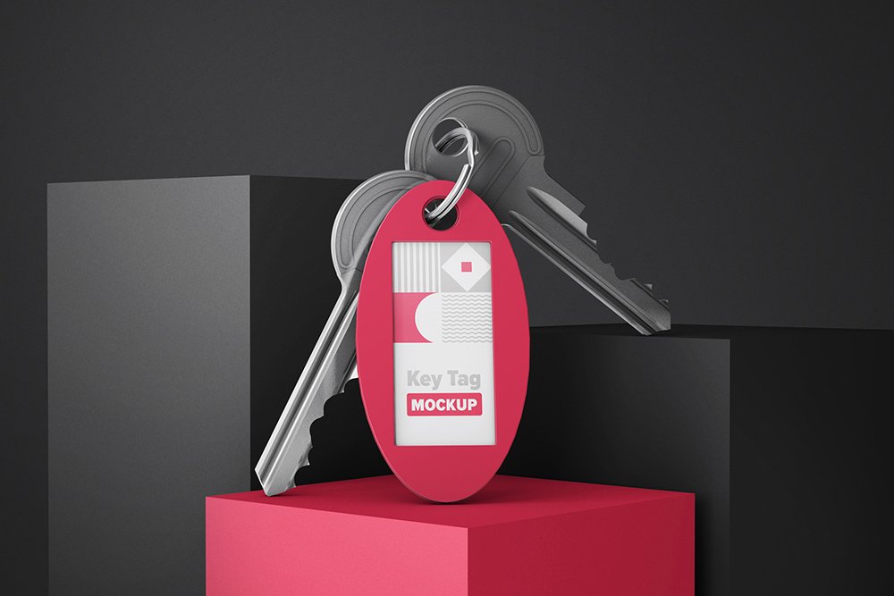 Oval Key Tag Mockup (1313065) | Branding | Design Bundles