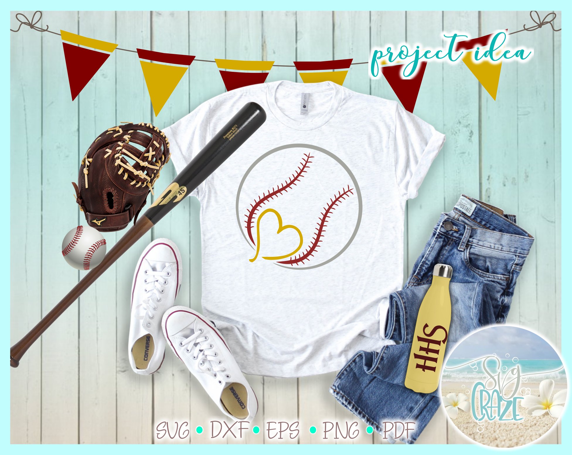 Baseball With Heart Sports Enthusiast Svg Dxf Eps Png Pdf (198238 ...