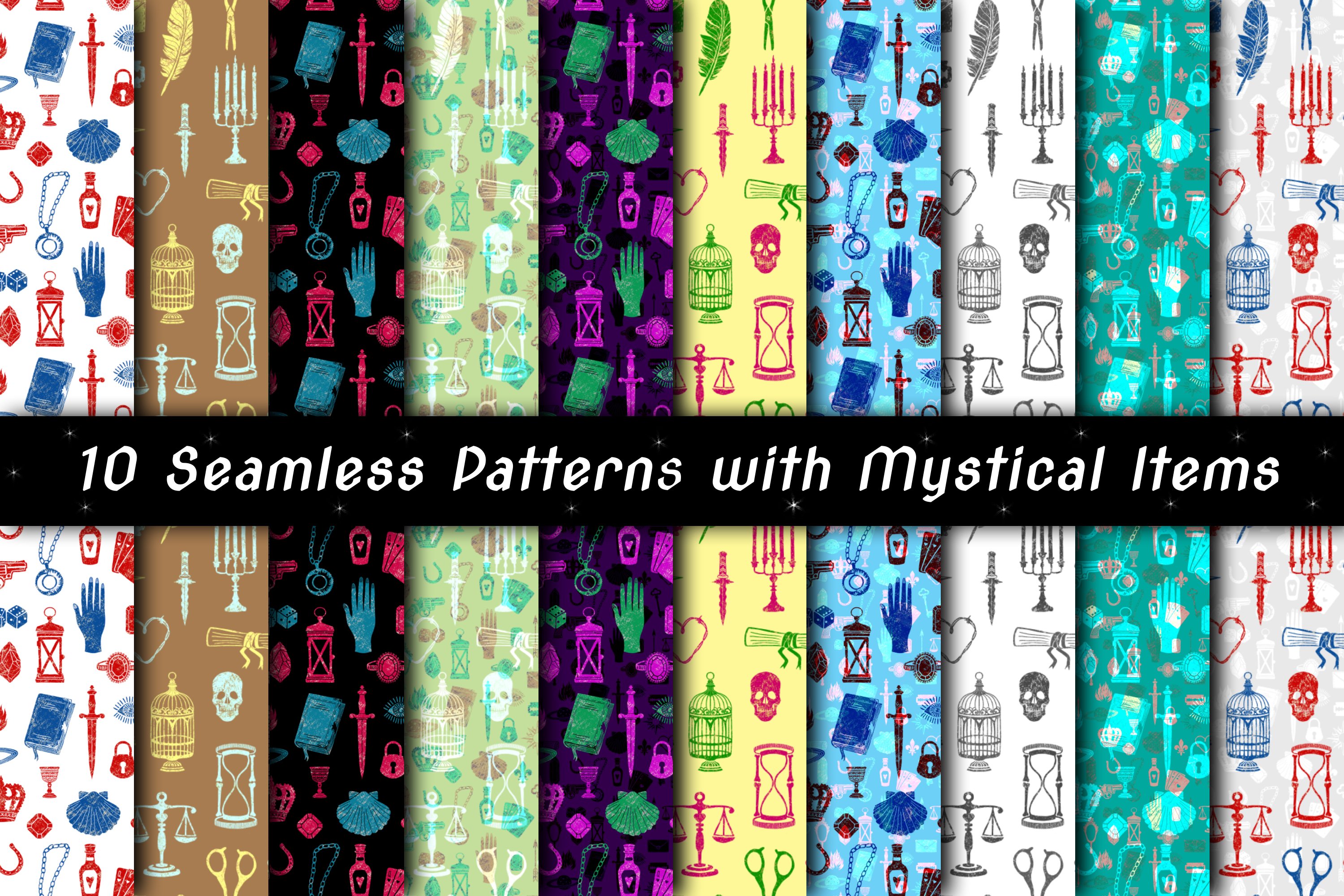 70 Magic Elements and 30 Seamless Patterns (542448) | Patterns | Design ...