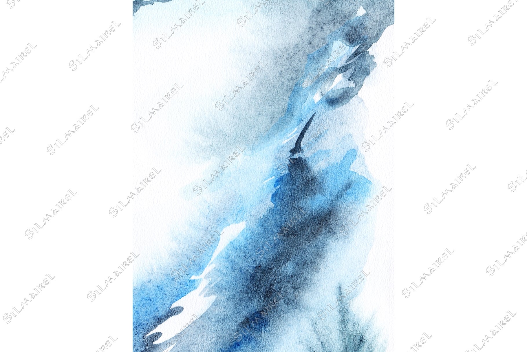 Dark Blue Watercolor Background