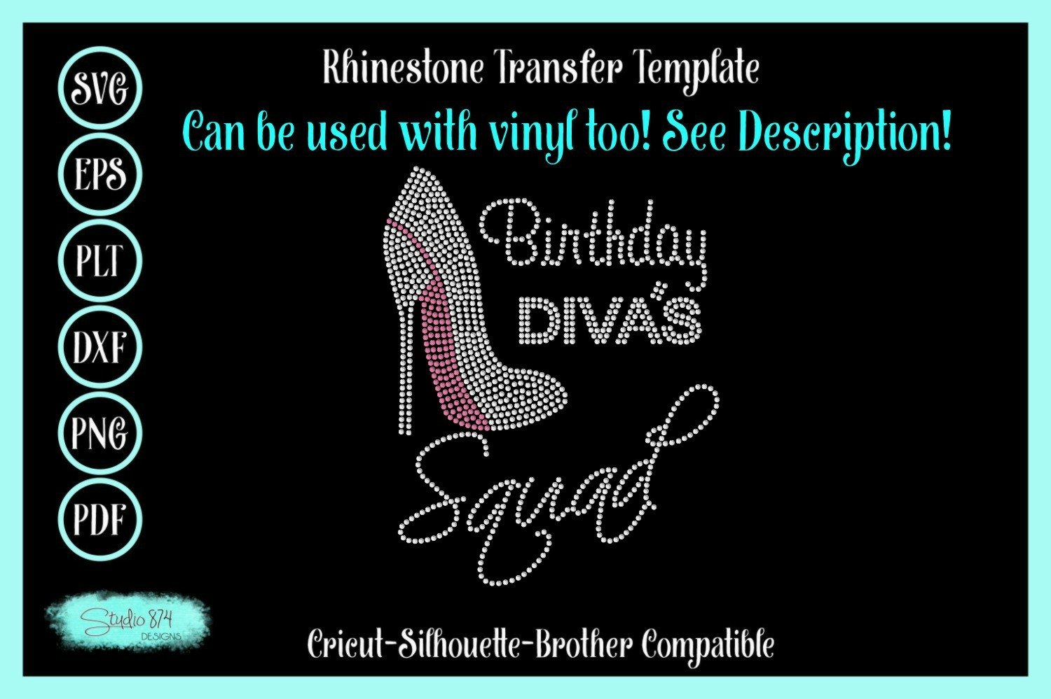 Birthday Divas Squad Rhinestone SVG Template (1778743) | SVGs | Design ...