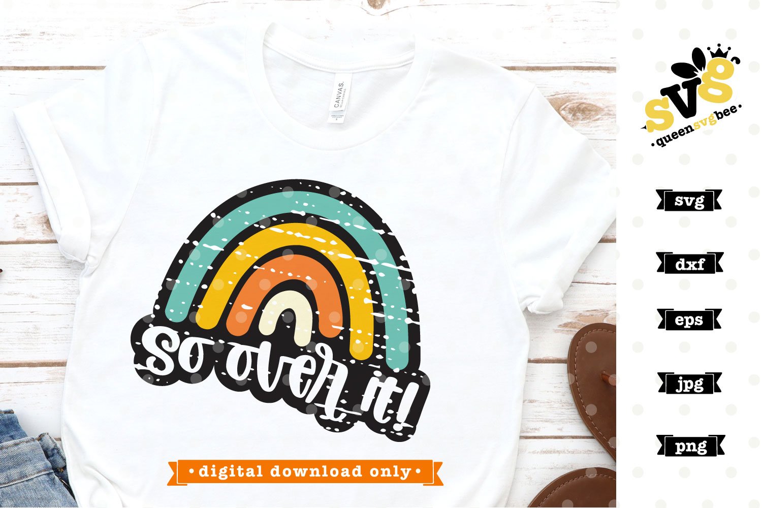 So over it grunge rainbow svg file (573256) | Cut Files | Design Bundles