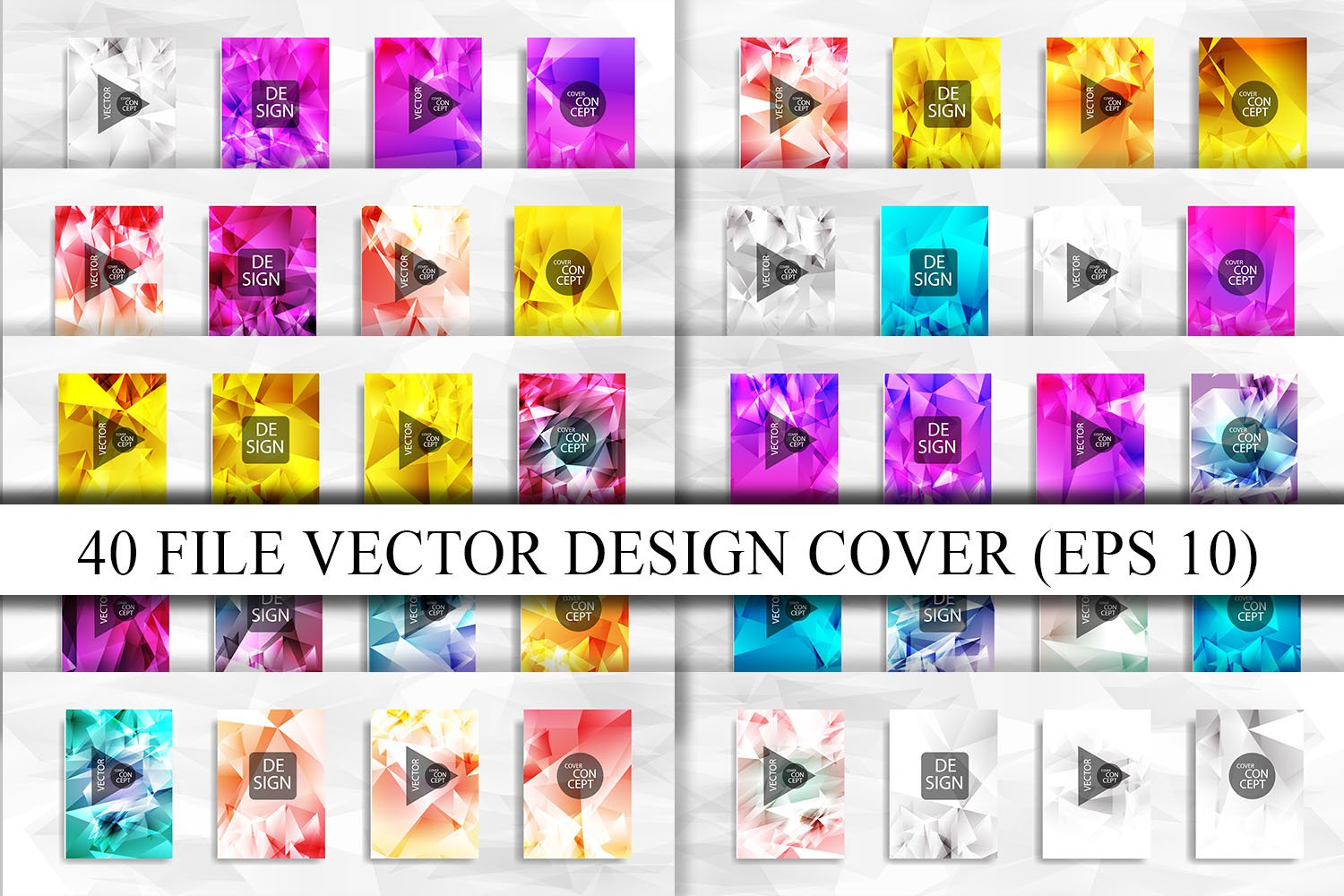 40 Cover with Colorful polygon texture (1238073) | Backgrounds | Design ...