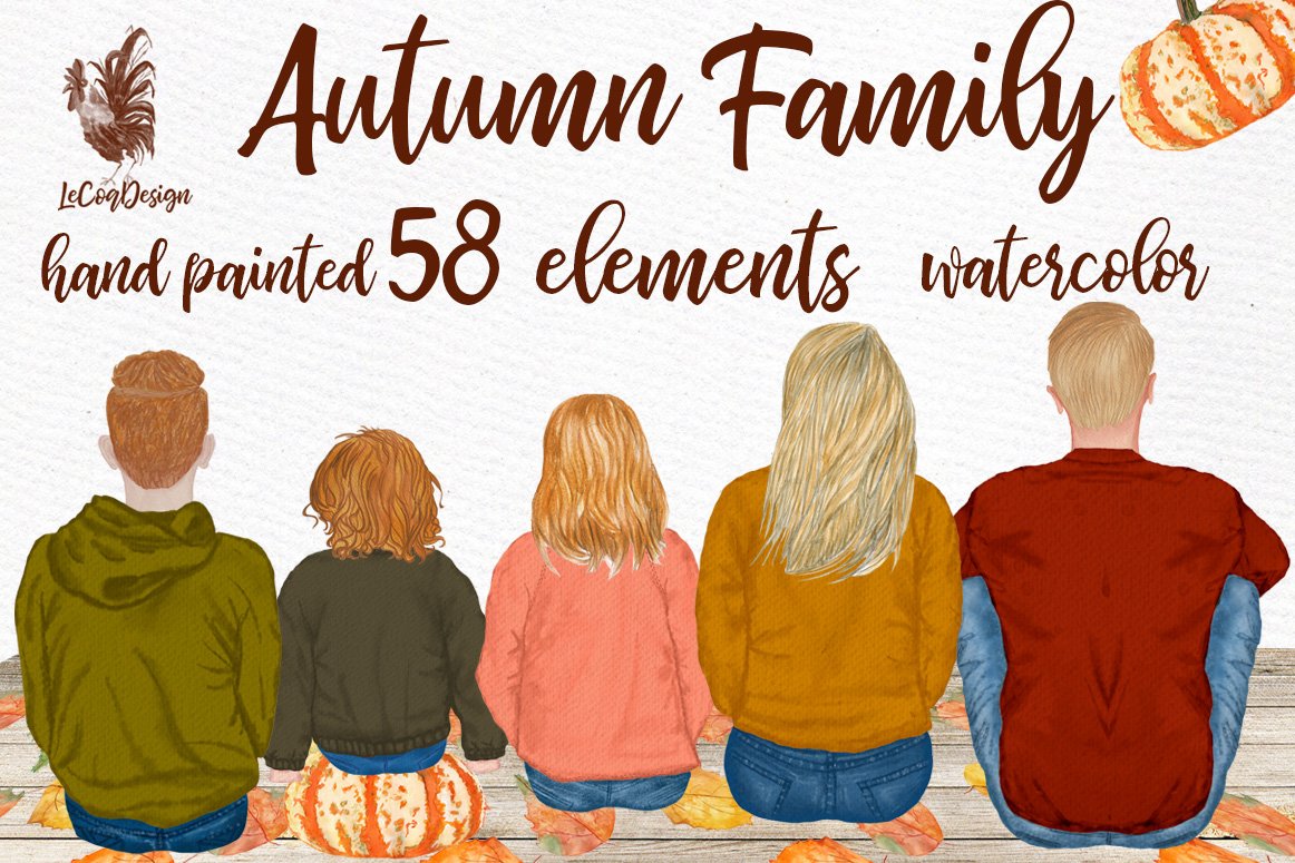 Autumn clipart, Family Clipart, Family Illustrations (329244 ...