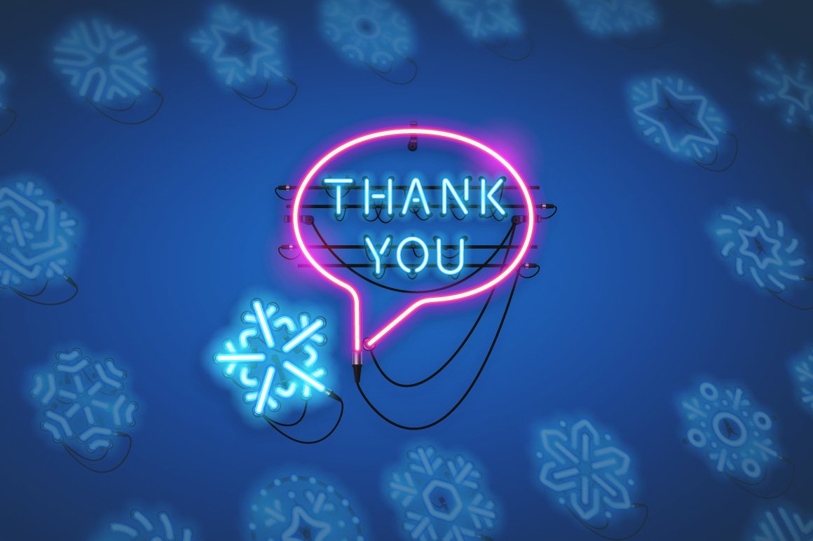 Christmas Colorful Neon Snowflakes (43972) | Decorations | Design Bundles