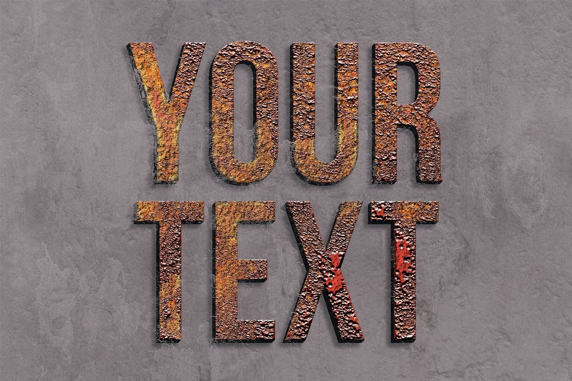 Rusty Metallic Text Effect for Photoshop