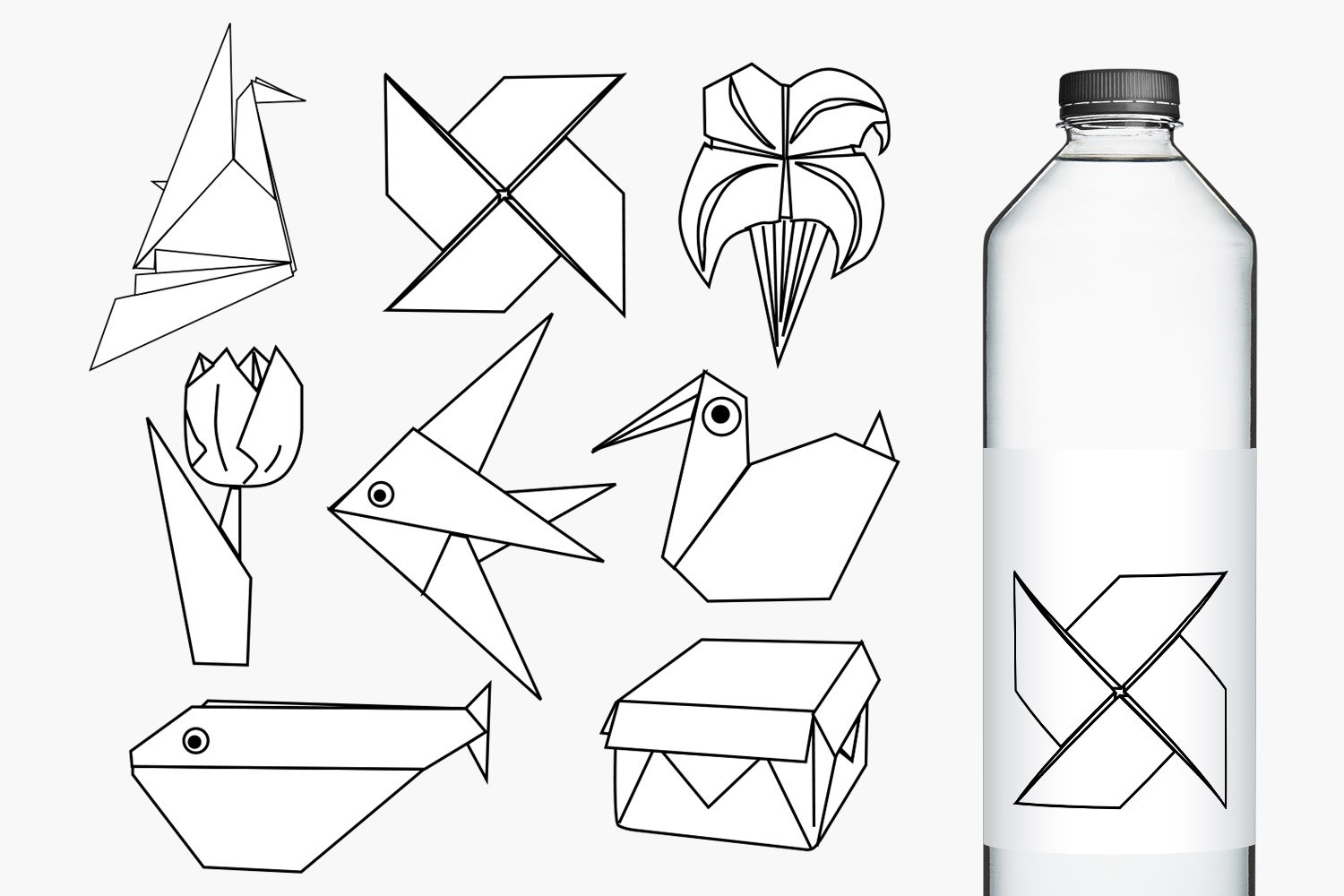 Paper Art Origami Clip Art Illustrations (240598) | Illustrations ...