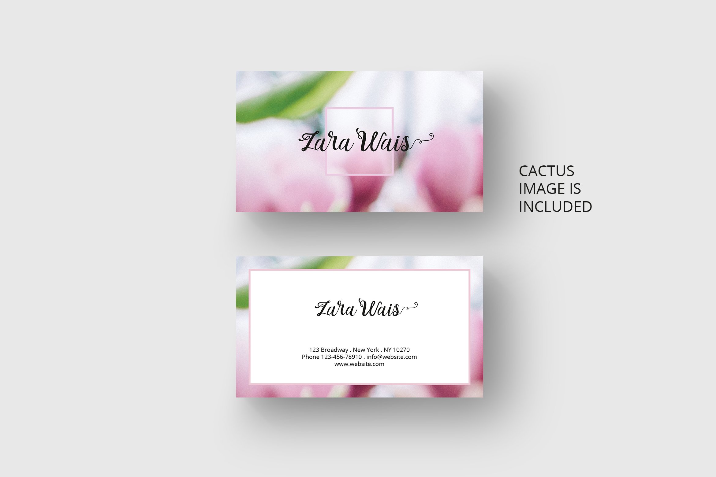 Business card template with spring flowers (28337) | Business Cards ...