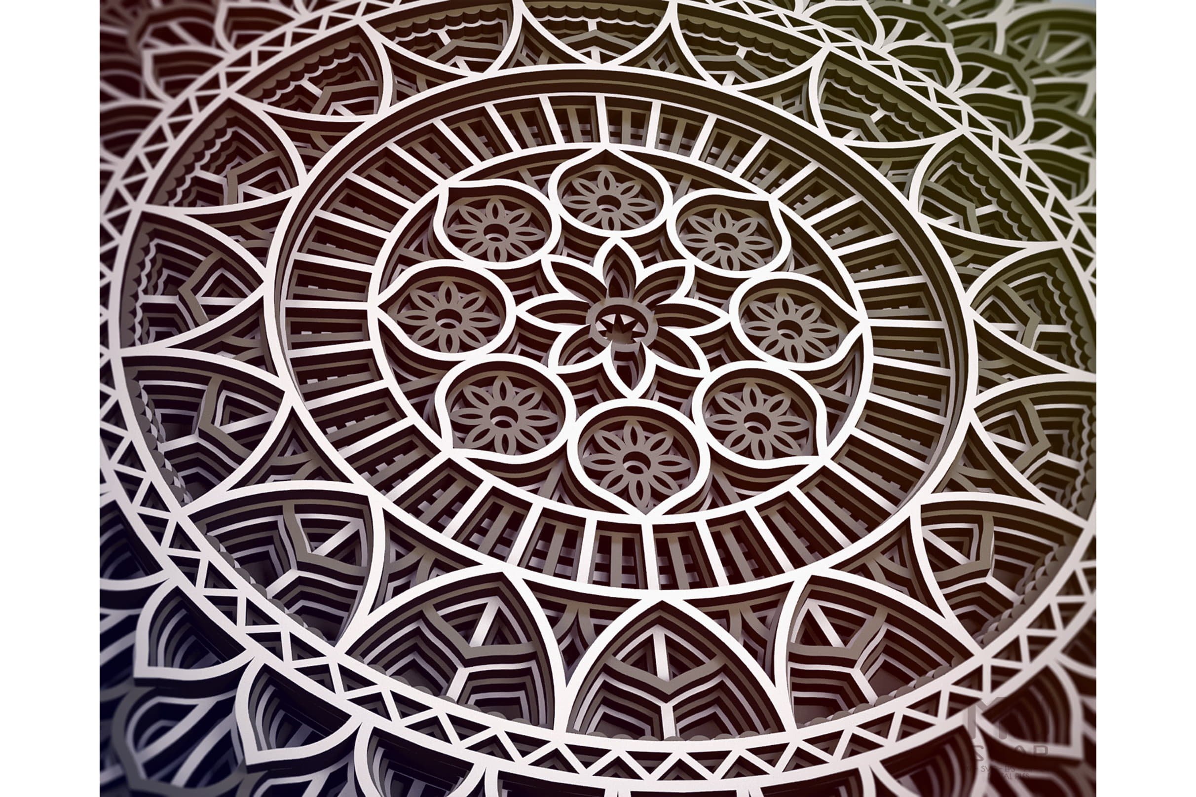 M15 - Flower Mandala DXF file, Multilayer Mandala Pattern (578816 ...