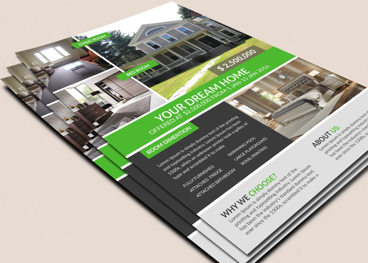 House For Sale Flyer Design (55539) | Flyers | Design Bundles