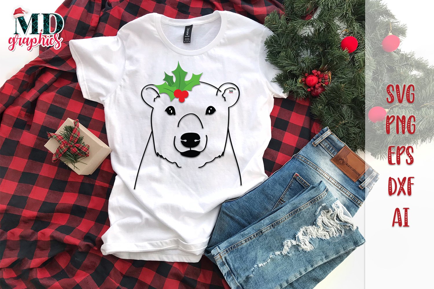 Christmas Polar Bear SVG, Bear SVG, Christmas SVG, Holidays (1674473 ...