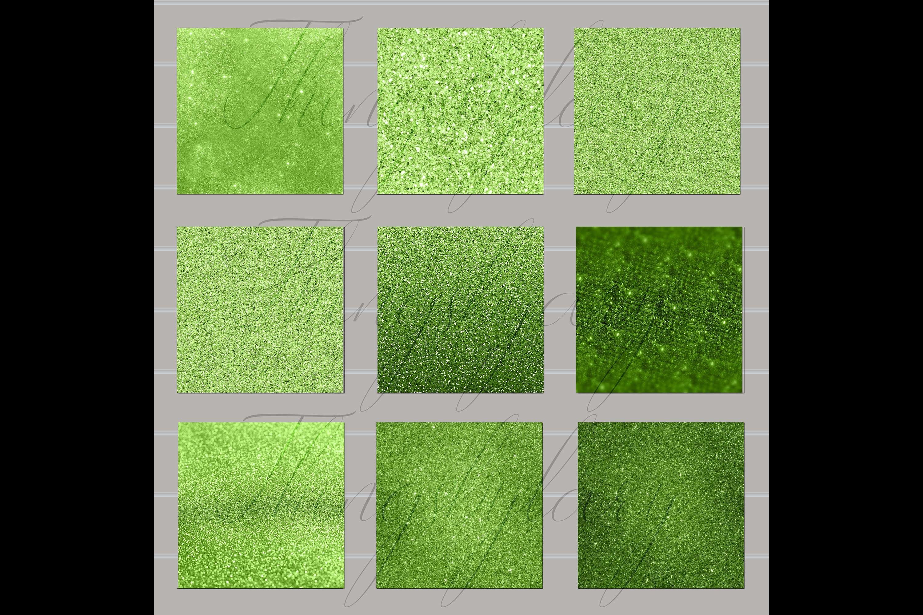 42 Greenery Glitter and Sequin Digital Papers 12 x 12 inch (173816 ...