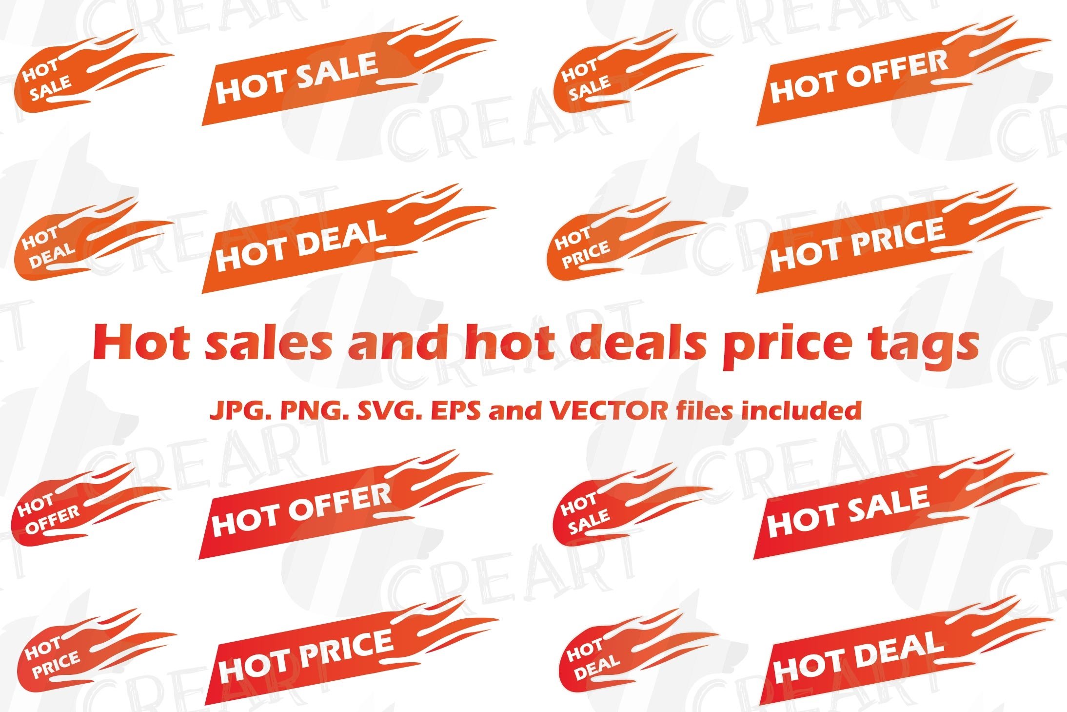 Promotion fire price tag illustration. Hot sale offer banner (359157 ...