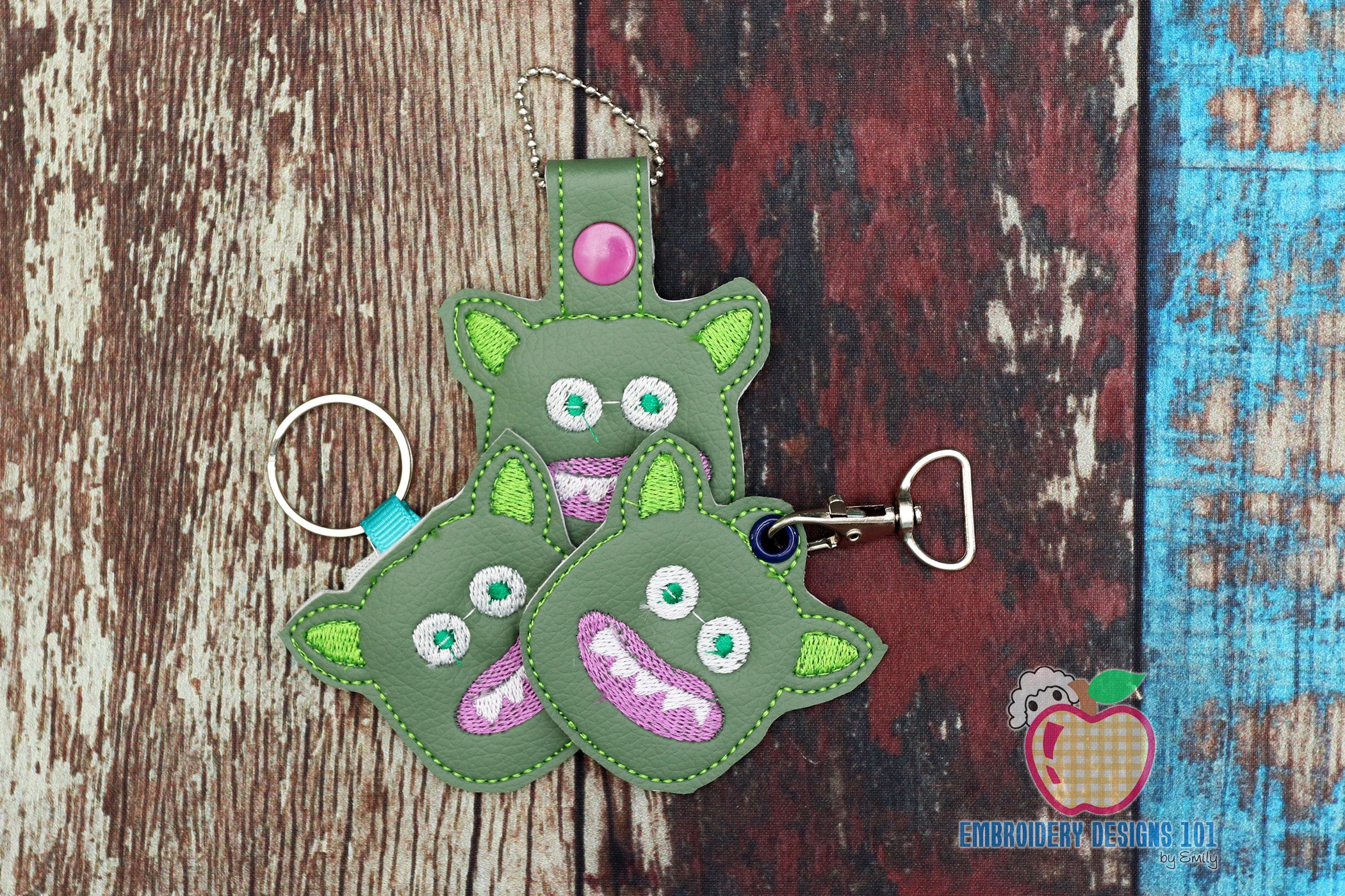 Angry Monster Keyfob Keychain ITH (1246296) | Embroidery Designs ...