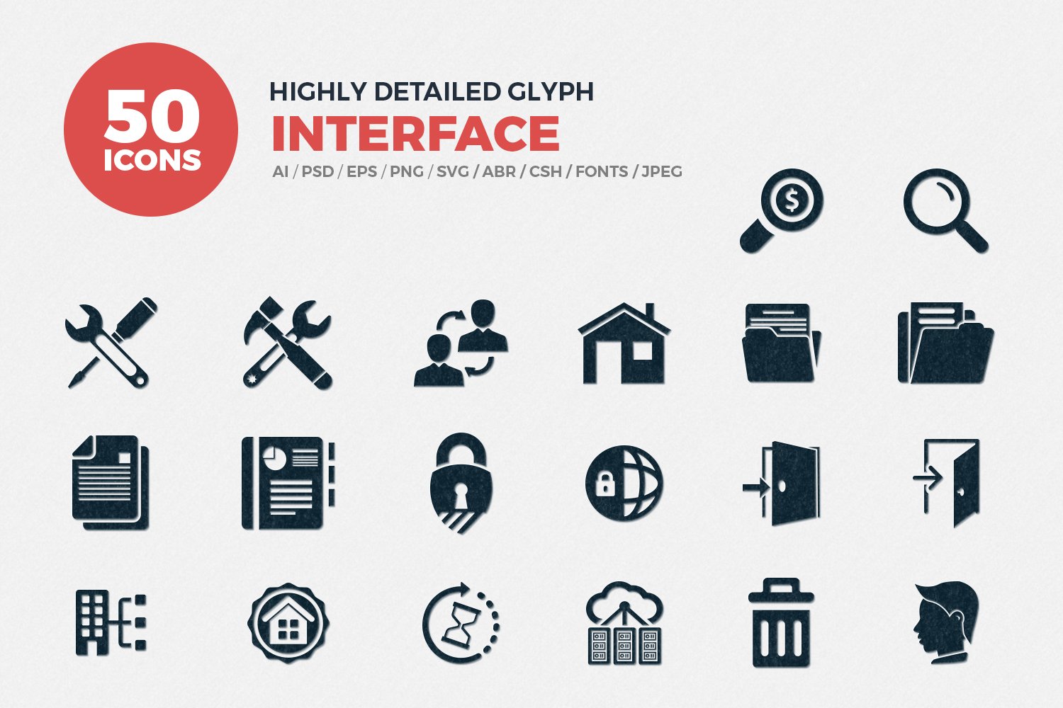 Glyph Interface Icons Set (76706) | Icons | Design Bundles