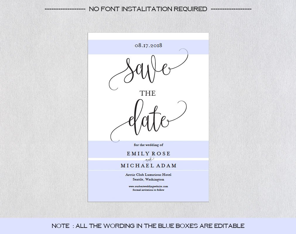 Save The Date Invitation Template CC_8 (112679) | Card Making | Design ...